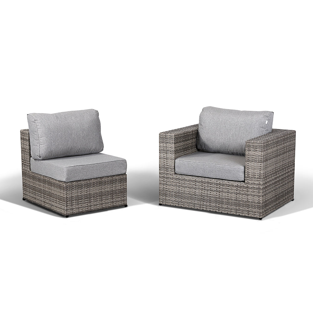 Cambridge Range Arm Chair and Armless in stone Browne Grey weave ...