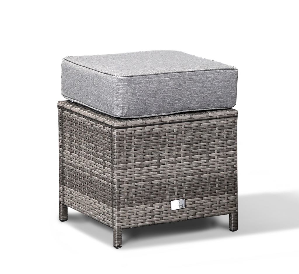 Cambridge Range Single Stool with Cushion in stone Browne Grey weave ...